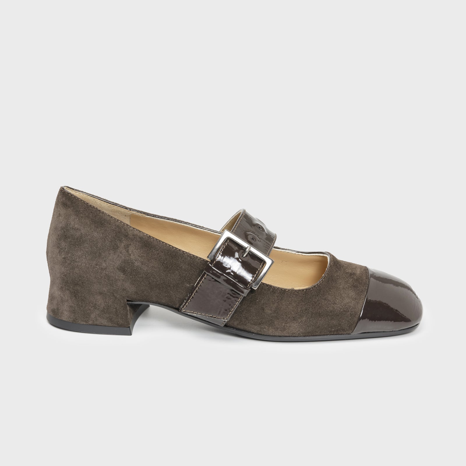 RENEE 12008 - Pumps in brown suede with buckle - Del Carlo – DELCARLO